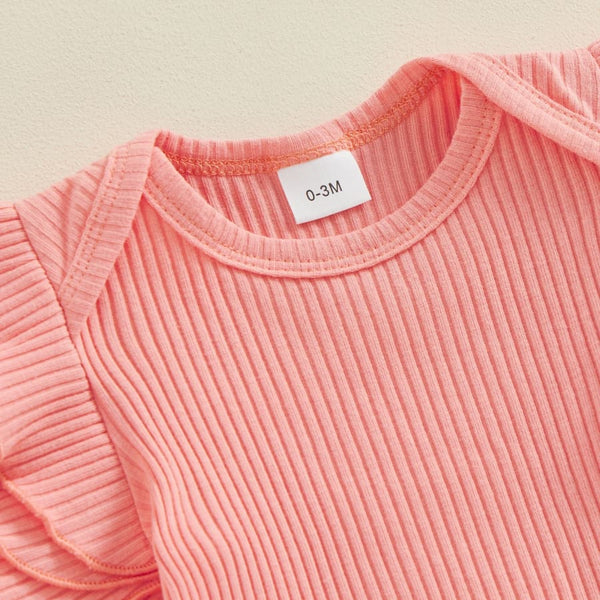 Naomi ribbed flutter onesie - snow - goo & co. - Goo & Co.